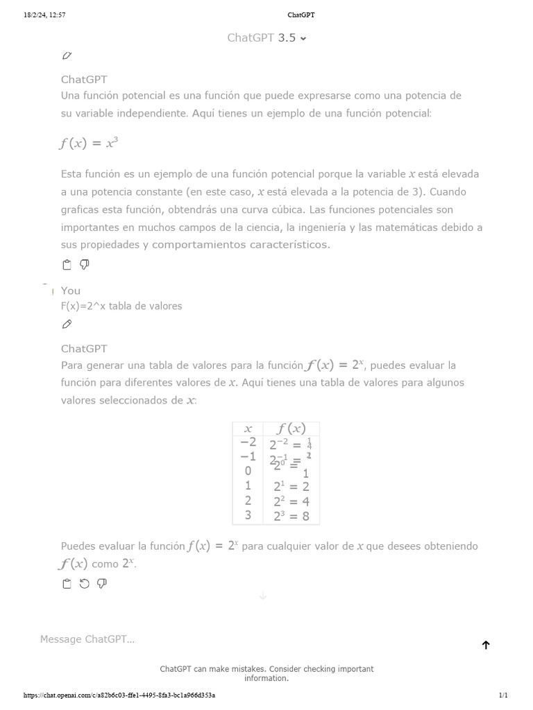 Chat GPT2 | PDF | Función (Matemáticas) | Matemáticas