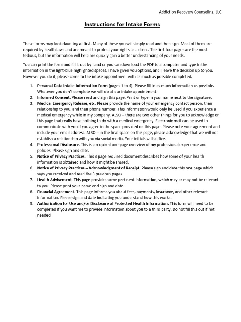 ARC_Intake_Form_020618 | PDF | Counseling Psychology | Sexually ...