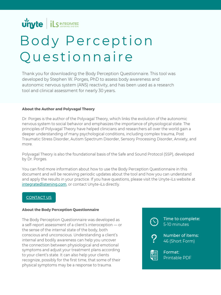 1-intro-body-perception-questionnaire | PDF | Psychological Trauma | Perception