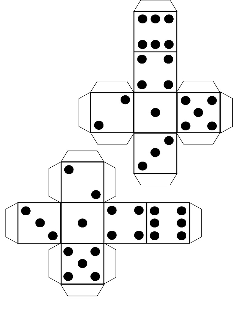Dice Colorful Cube Net | PDF
