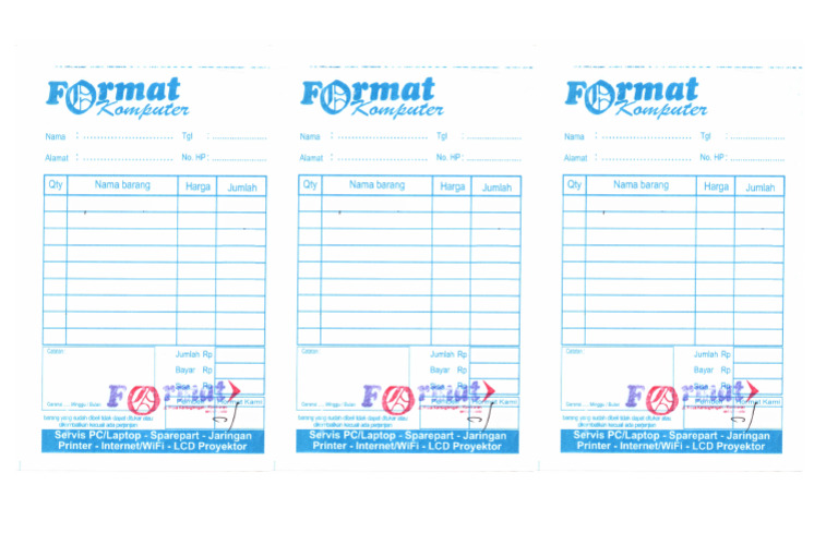Nota Service Komputer | PDF