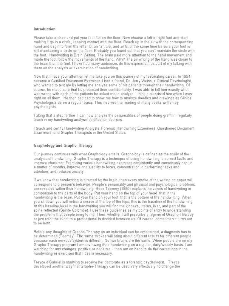 Introduction To Graphology | PDF | Graphology | Attention Deficit ...