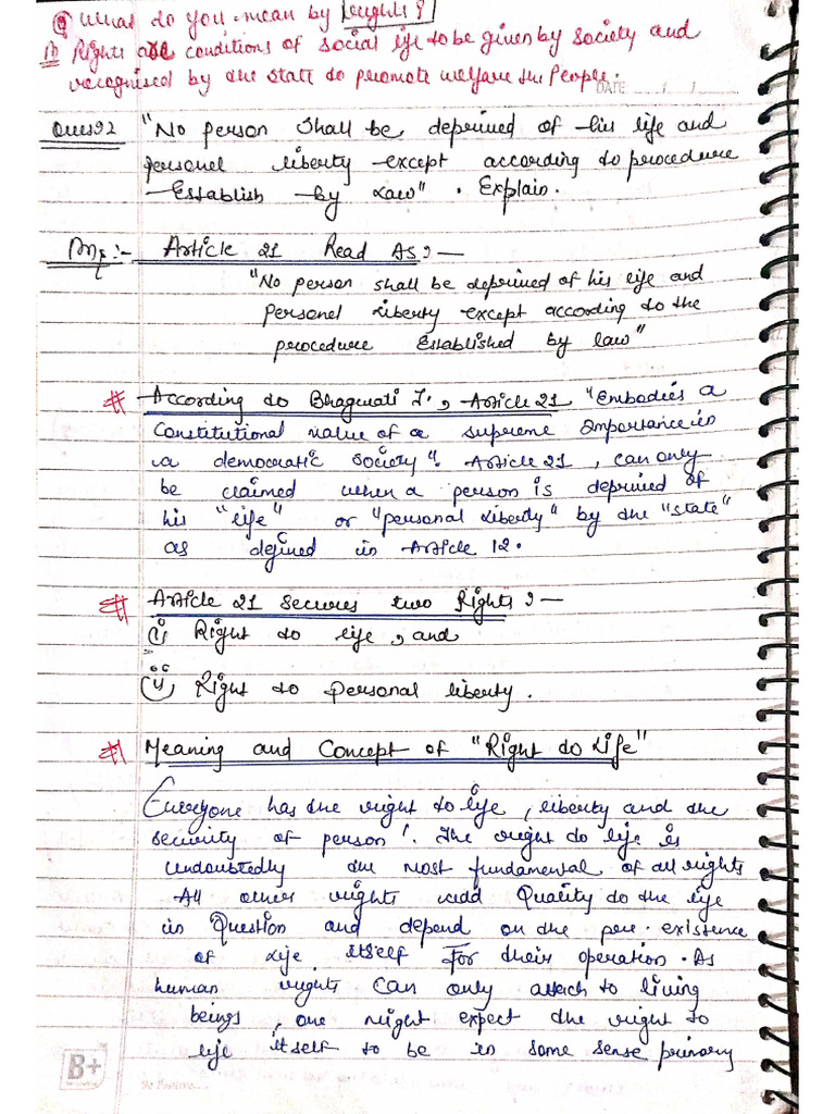 Constitution Sample Notes | PDF