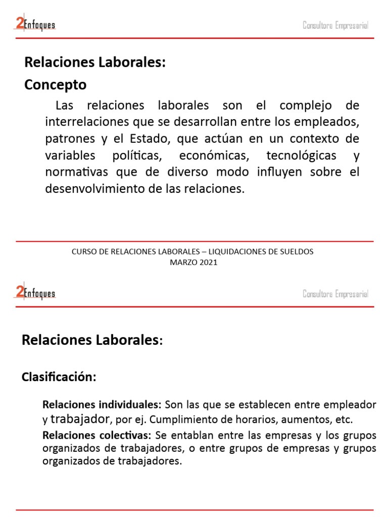 Curso de Relaciones Laborales 1.0 | PDF | Derecho laboral | Relaciones laborales