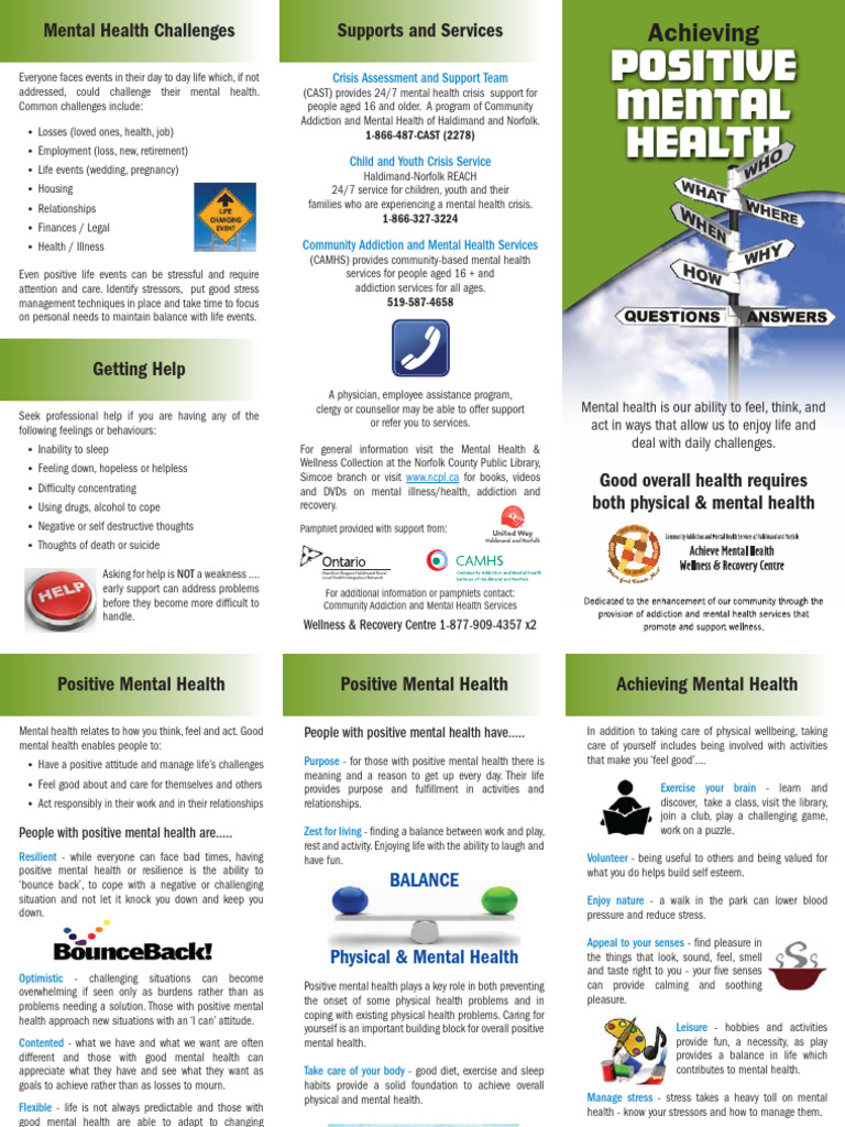 positive-mental-health-brochure | PDF | Mental Health | Stress (Biology)