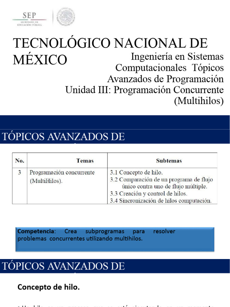 TopicosAvanzados Unidad3 | Descargar gratis PDF | Hilo (Computación) | Proceso (Computación)