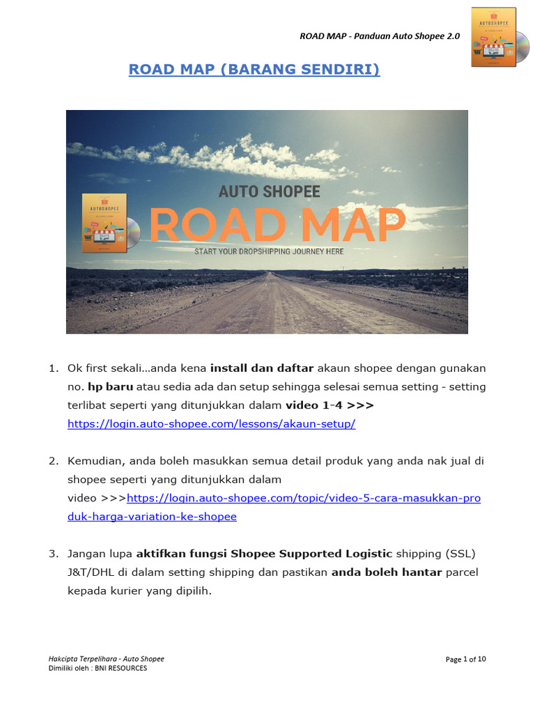 Road Map Barang Sendiri | PDF