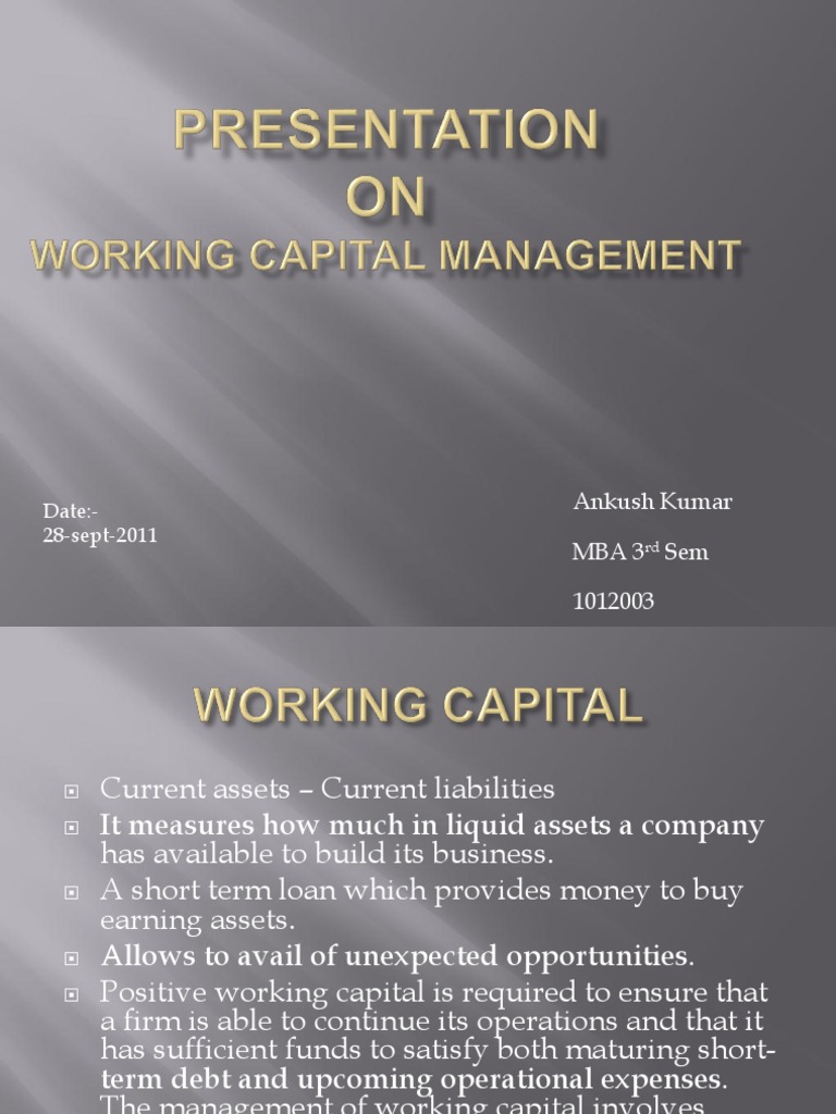Working Capital Management | PDF | Working Capital | Balance Sheet