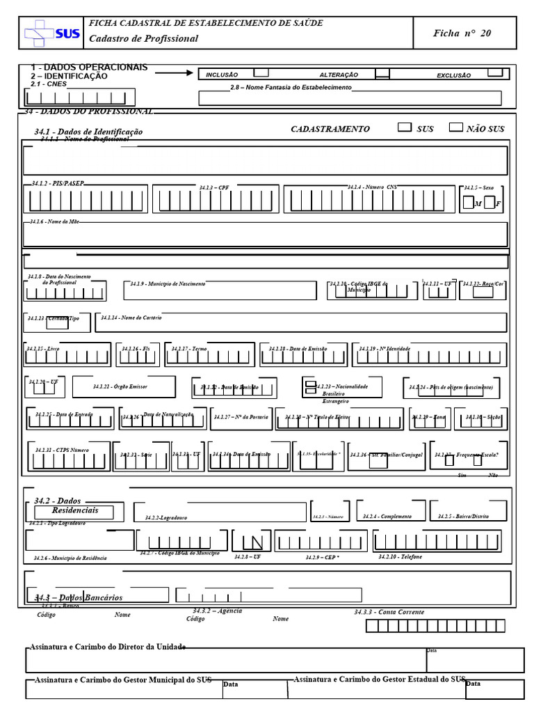 Ficha 20 - Profissional | Download grátis PDF | Brasil