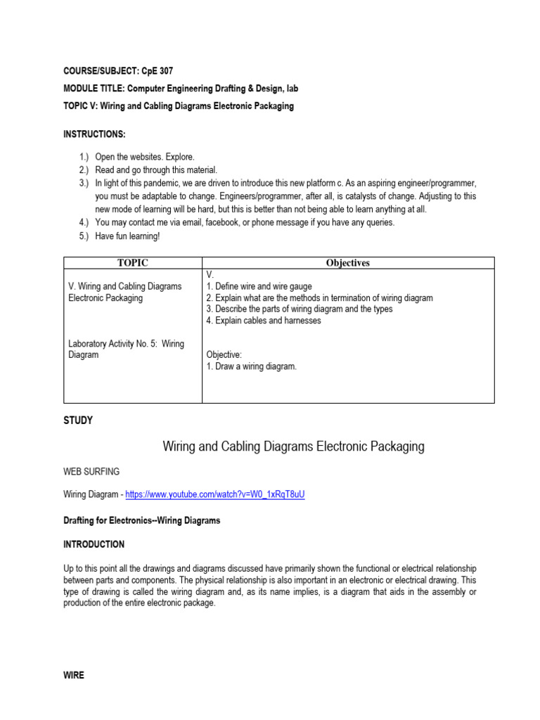 Topic V Wiring and Cabling Diagrams Electronic Packaging | PDF | Wire ...