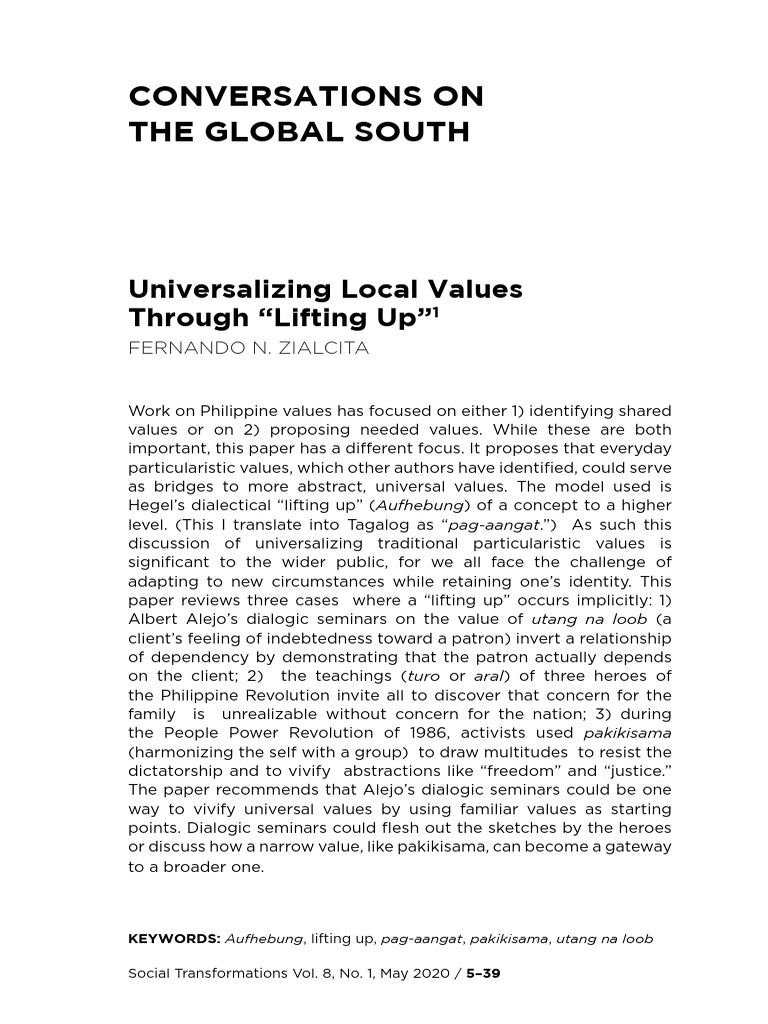 Zialcita Universalizing Local Values | PDF | Georg Wilhelm Friedrich ...