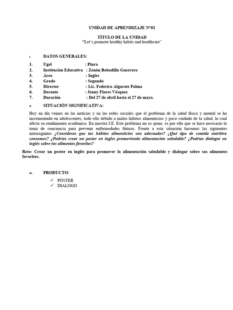 Segunda Unidad de Aprendizaje Segundo Grado 2024 | PDF | Aprendizaje ...