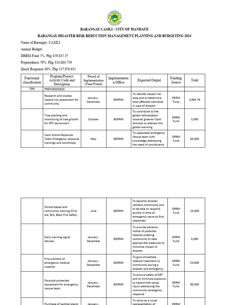 BDRRM Plan | Download Free PDF | Emergency Management | Emergency