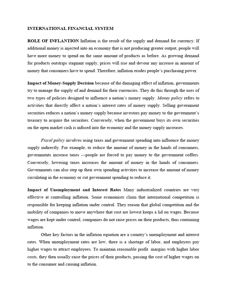 Inflation's Impact on Financial Systems | PDF | Interest | Purchasing ...