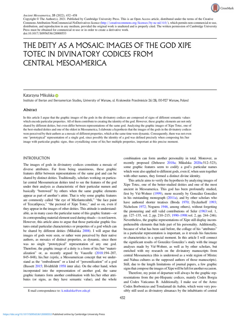 The Deity As A Mosaic | PDF | Aztec
