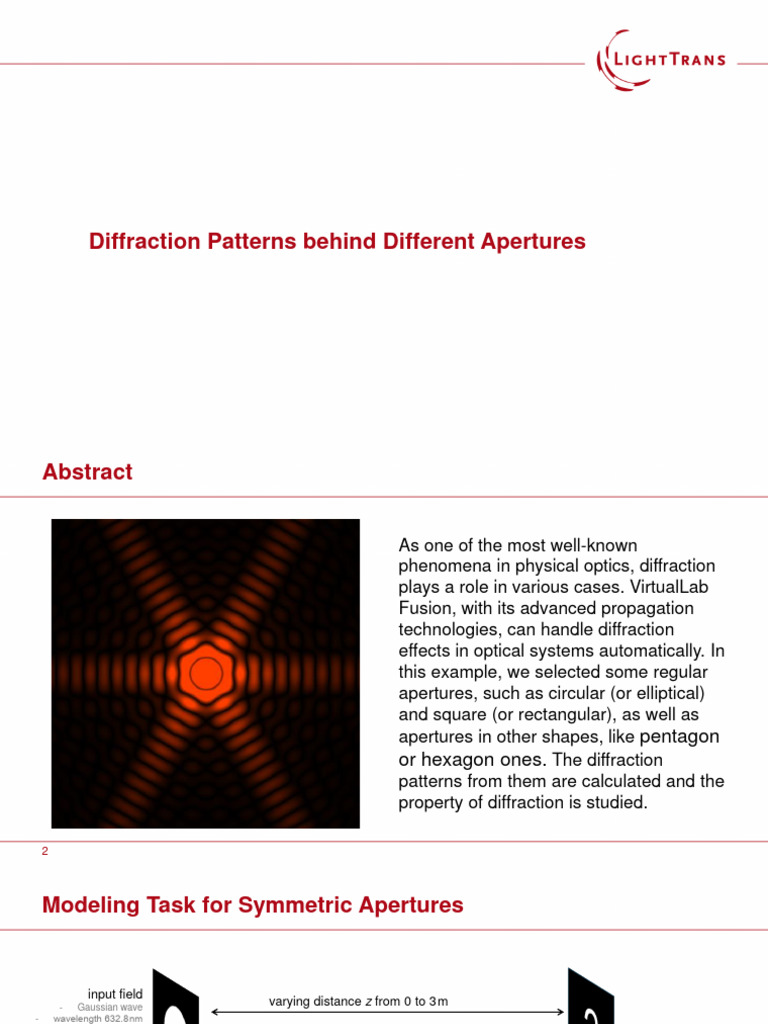 Application Uc Diffraction Patterns Behind Different Apertures Pdf Diffraction Aperture