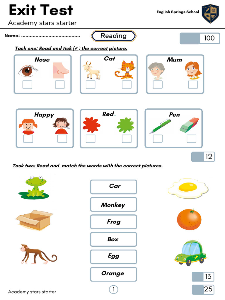 Starters Test 2 | PDF | Zoology