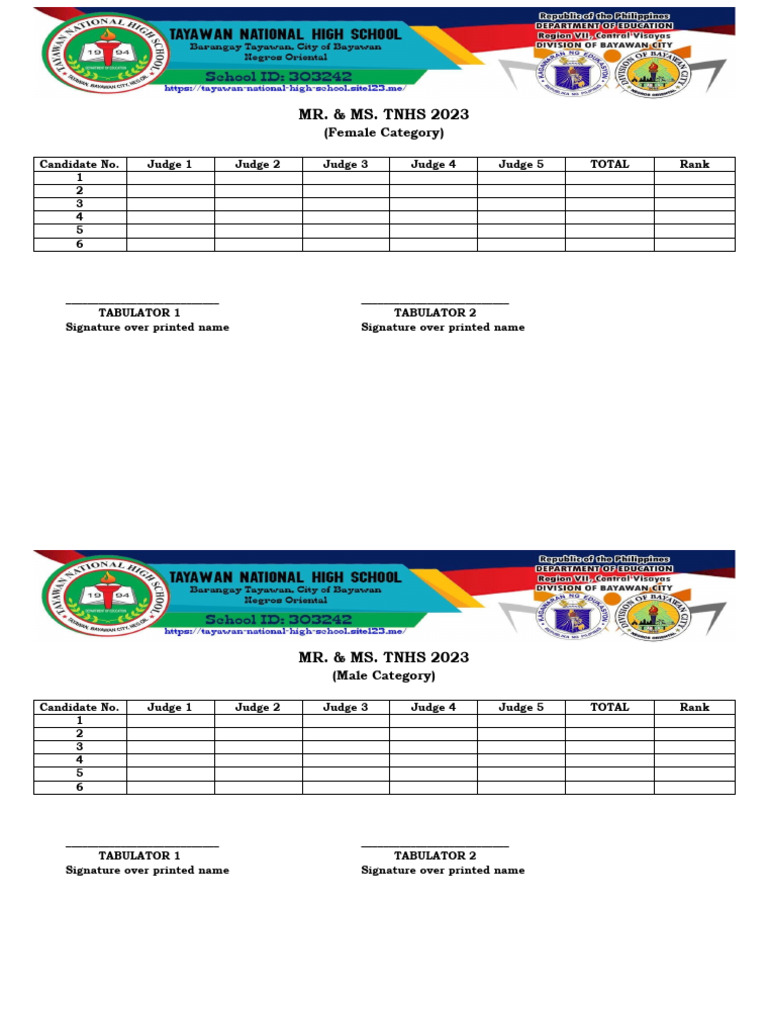 Tabulating Sheet | PDF | Dress Codes | Clothing