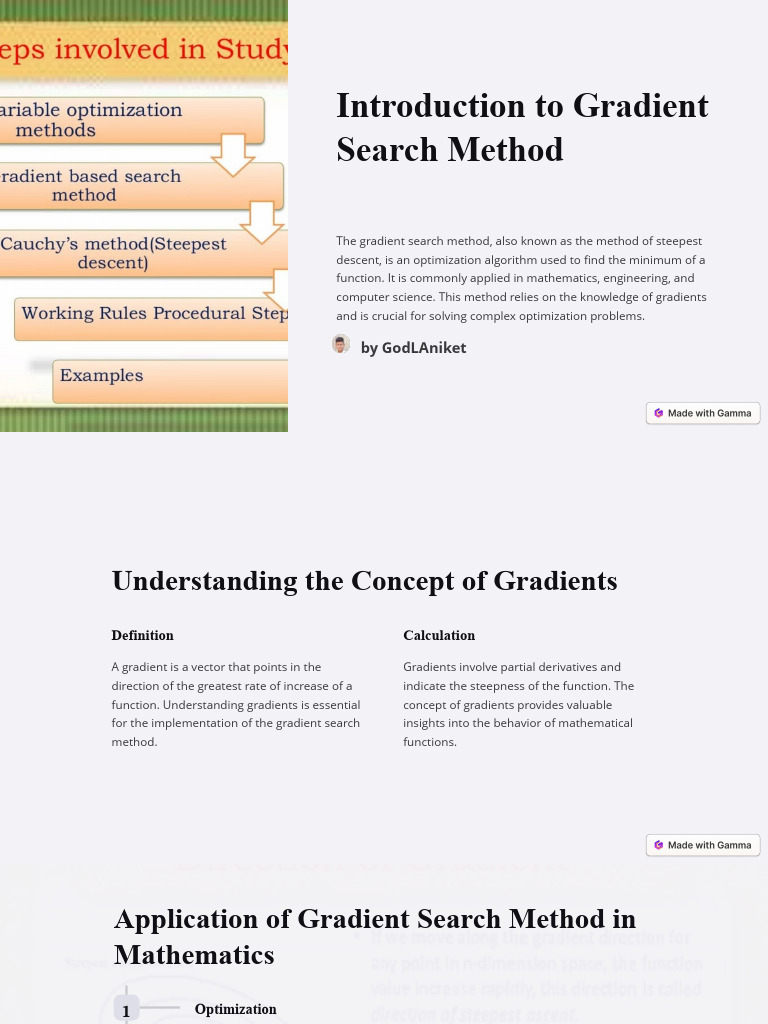 Introduction To Gradient Search Method | Download Free PDF ...