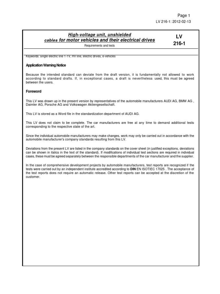 LV 216-1 - English | PDF | Electrical Resistance And Conductance ...