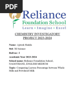 Class 12 Chemistry Project On Quantity of Casein in Milk | PDF ...