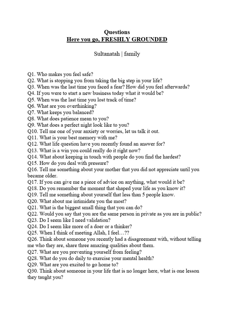 Freshly Grounded Questions | PDF