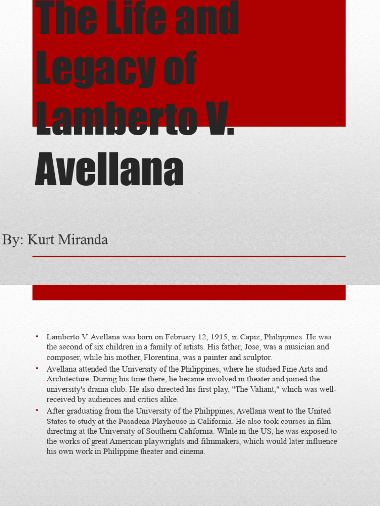 Lamberto V. Avellana: Theater to Film | PDF | Philippines