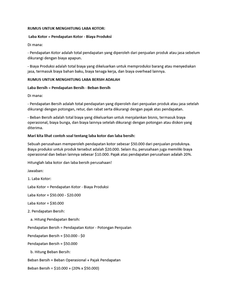 Skema LABA KOTOR | PDF