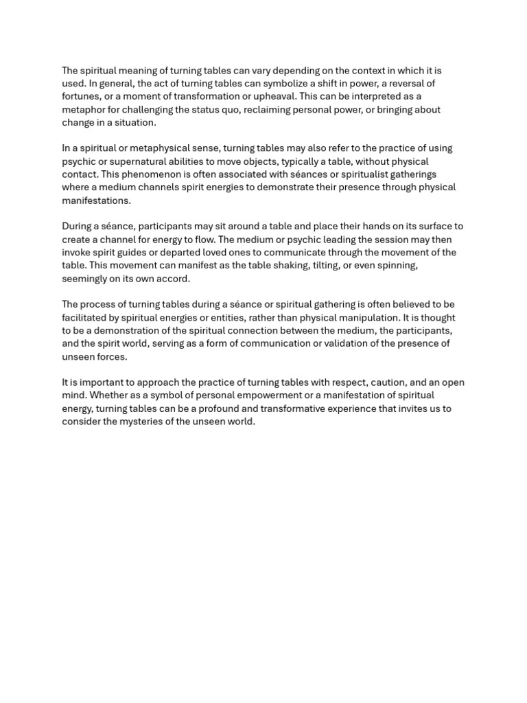 Turning Tables | PDF | Self-Improvement