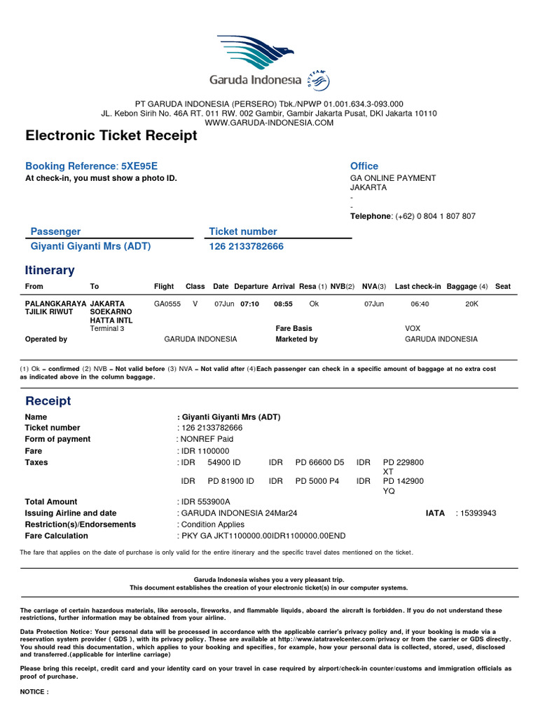 Your Electronic Ticket Receipt | PDF