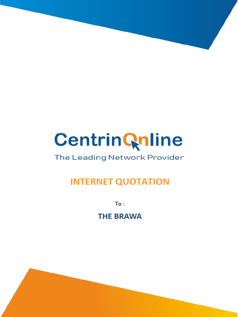 PT. Centrin Online Prima - Internet Quotation For The Brawa 28 Mar 2024 ...