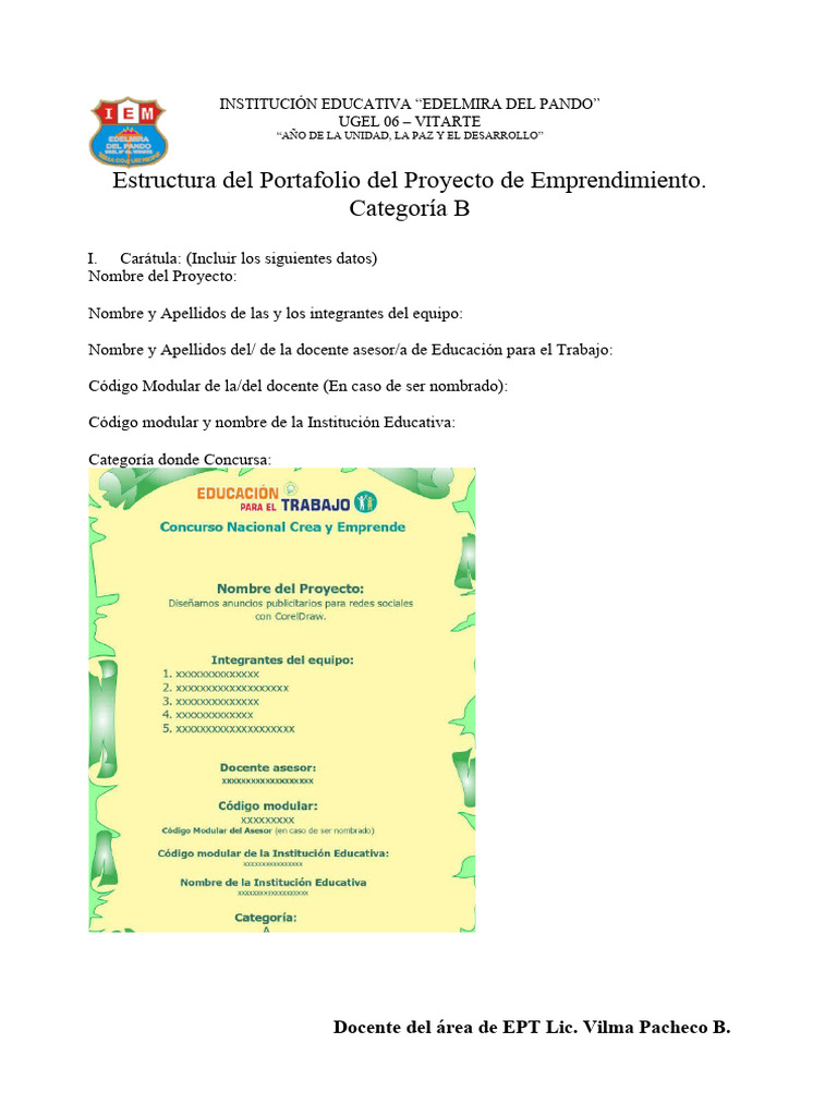 Portafolio de Emprendimiento EPT | PDF | Evaluación | Ingeniería