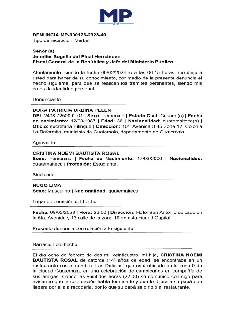 Denuncia Corregida Final | PDF