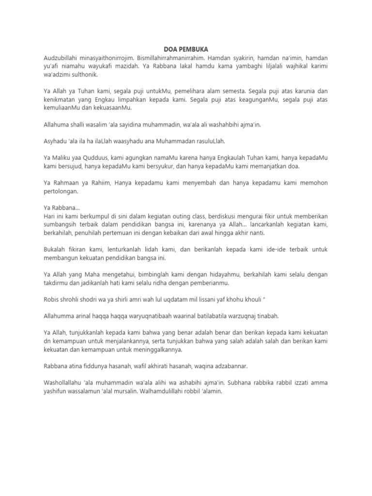 Doa Pembuka | PDF