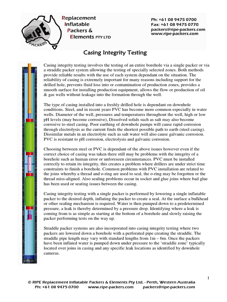 5 CasingIntegrityTesting-Brochure | PDF | Casing (Borehole) | Corrosion