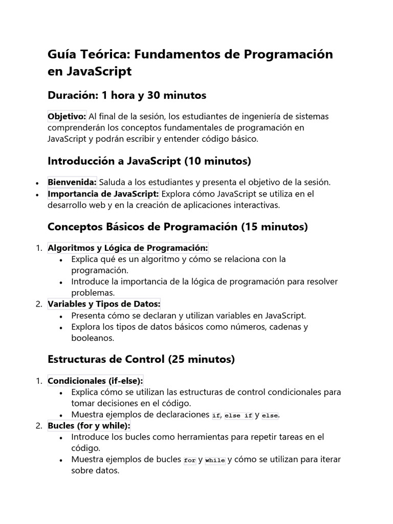 01 Guia Teórica | PDF | Script Java | Programación de computadoras