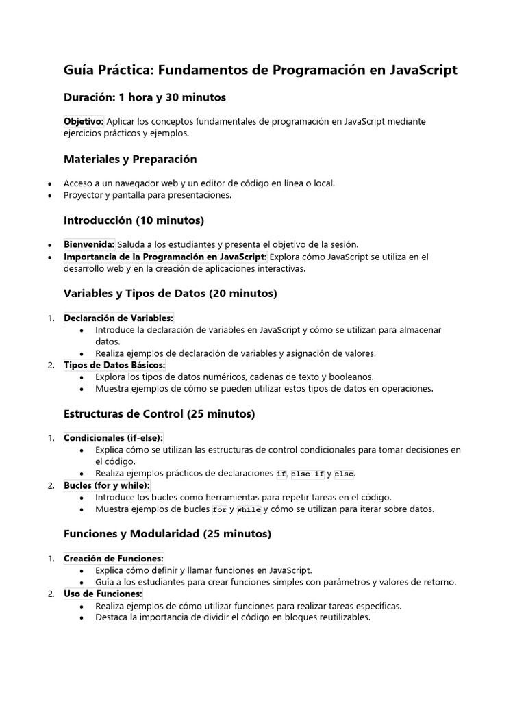 02 Guia Práctica | PDF | Script Java | Variable (informática)