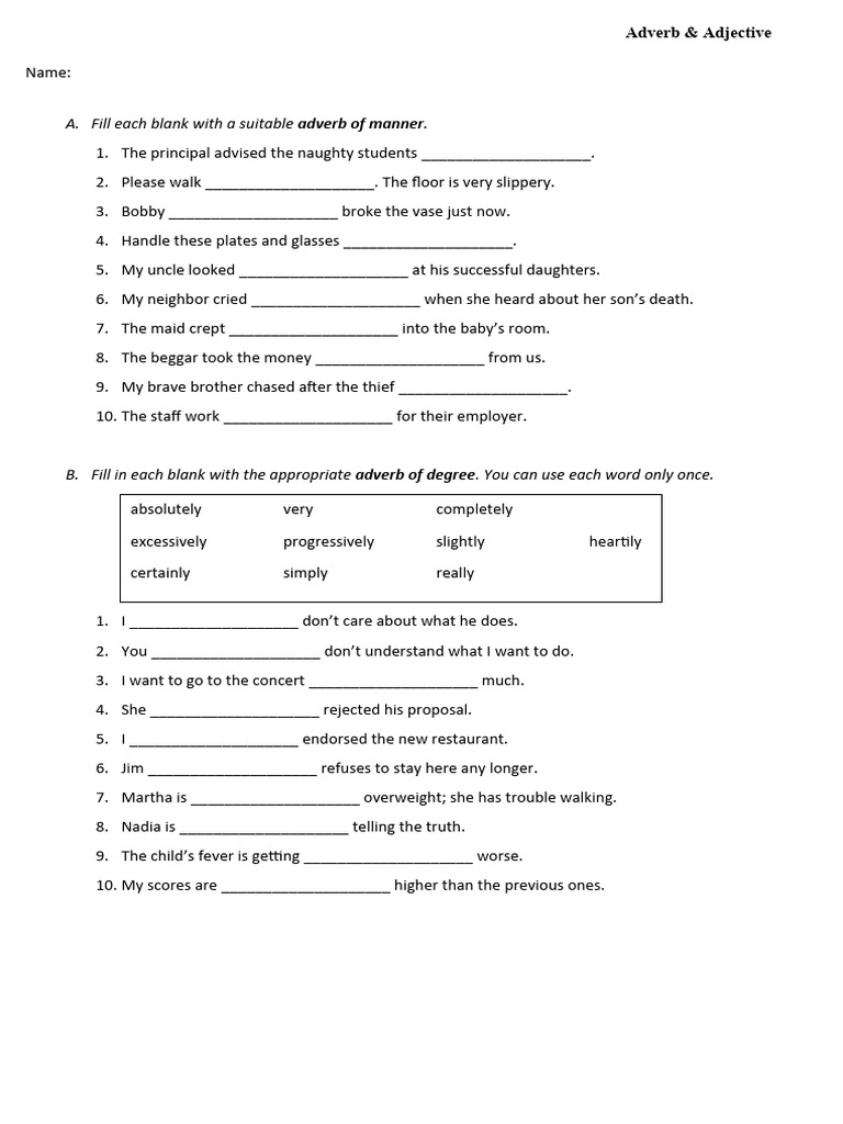 Tutorial Adverb & Adjective | Download Free PDF | Adverb