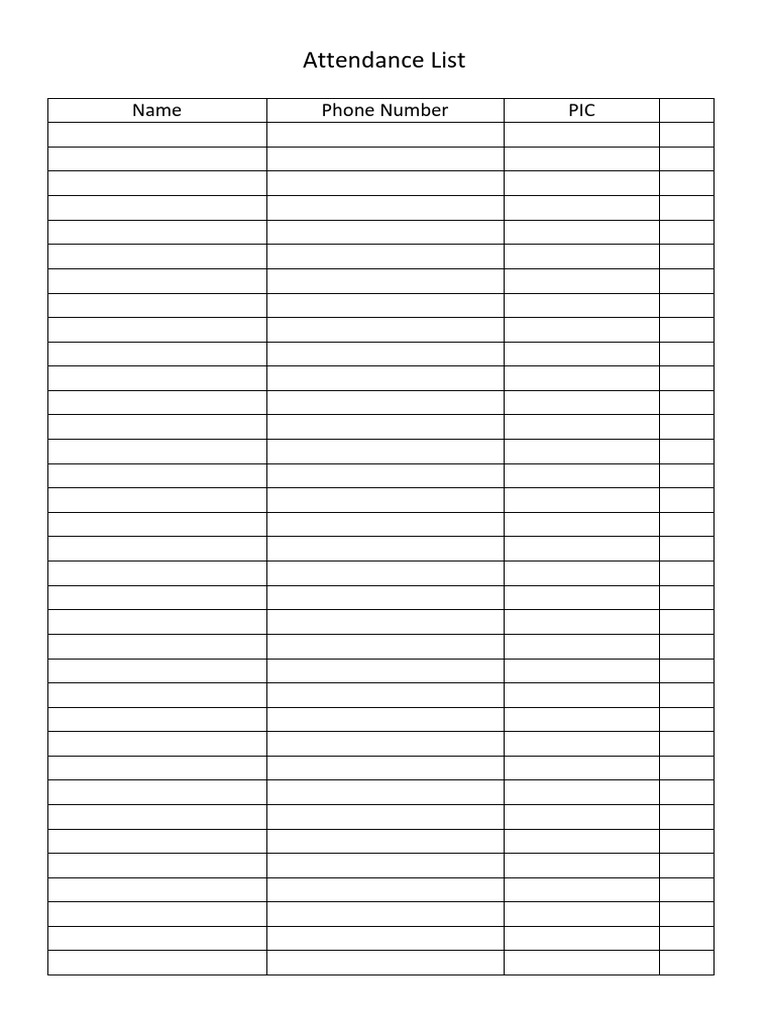 Attendance List | PDF