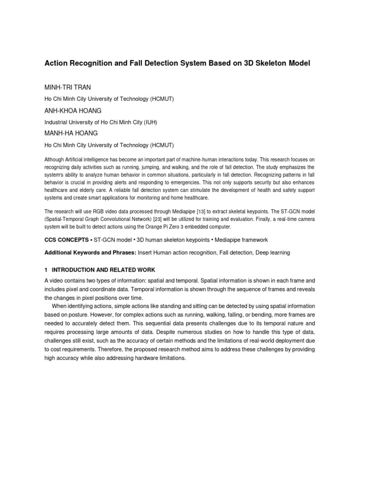Action Recognition and Fall Detection System Based On 3D Skeleton Model ...