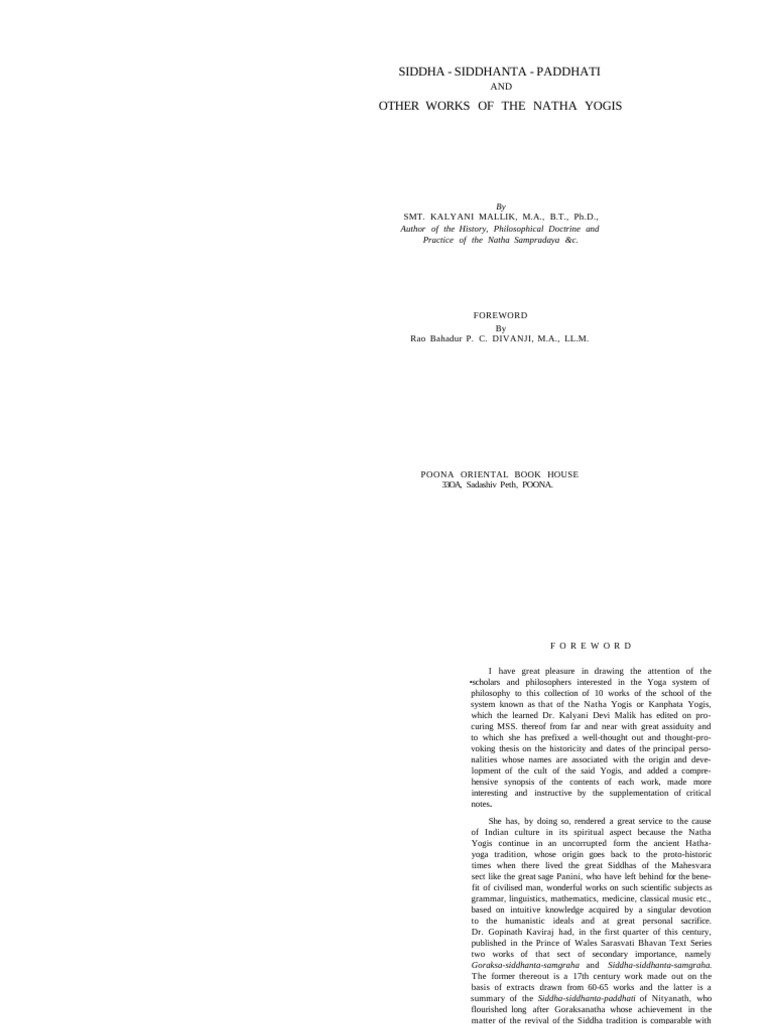 Siddha Siddhanta Paddhati Natha Yogis | PDF | Guru | Indian Religions