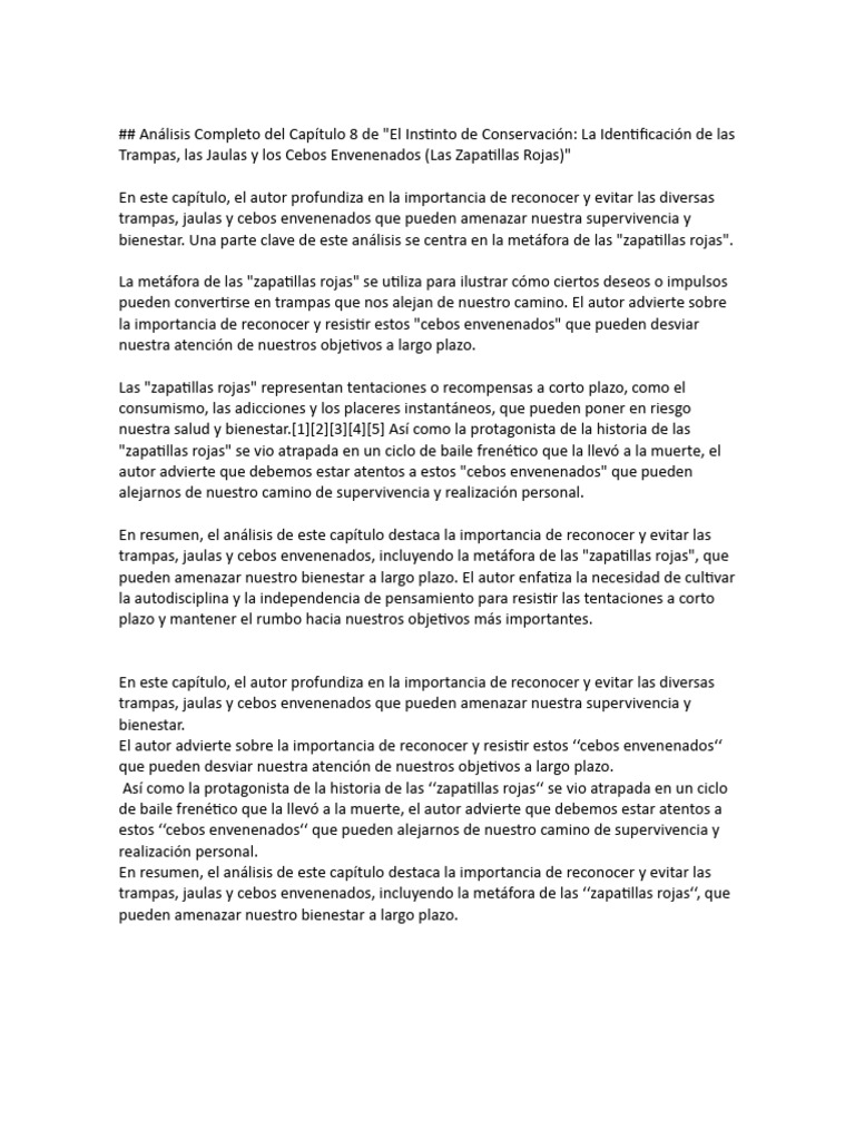 Análisis Completo Del Capítulo 8 de | PDF | Zapato