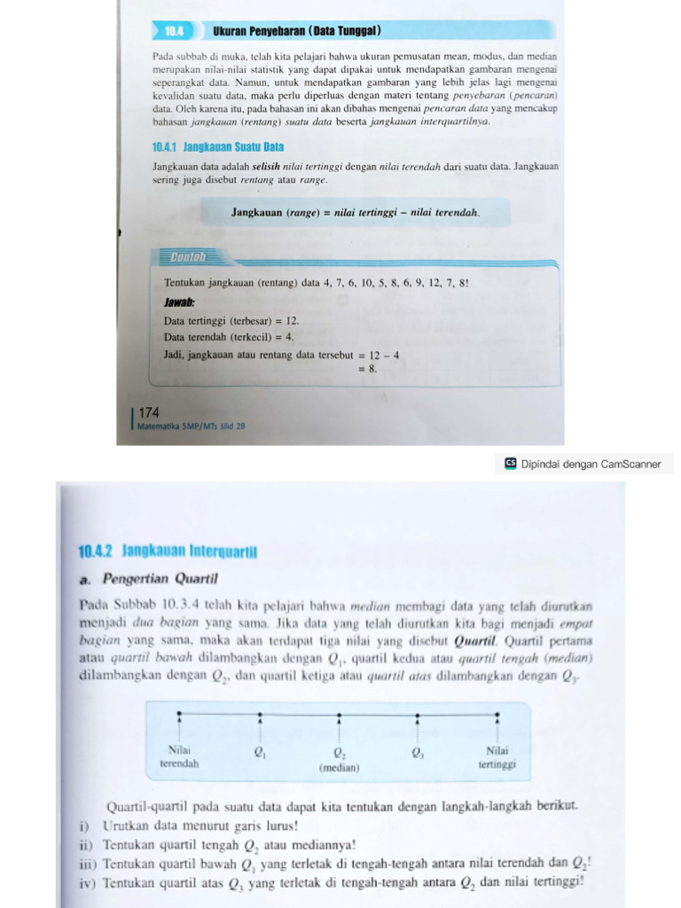 Jangkauan, Quartil, Jangkauan Inteequartil | PDF