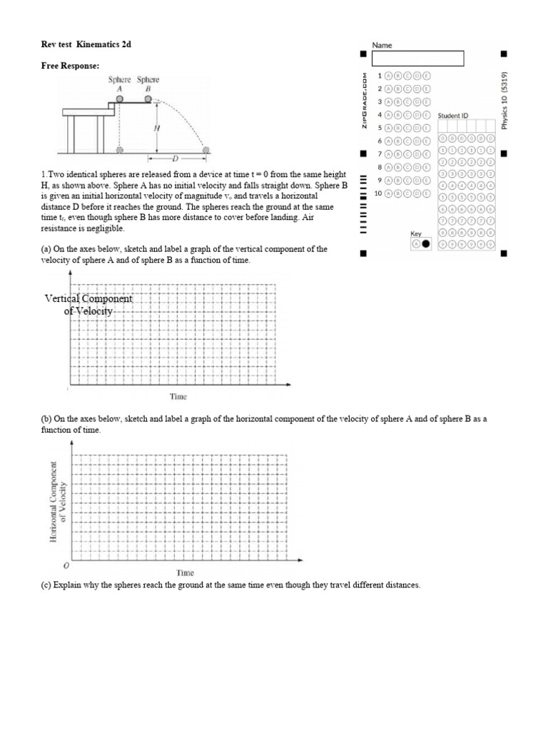 2 D Kinematics Review 2019 | PDF | Acceleration | Velocity