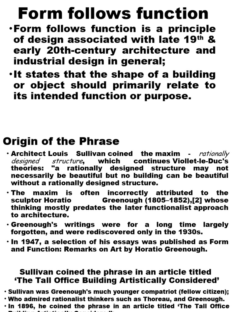 Form Follows Function, Modulor, Minimalism | PDF | Design