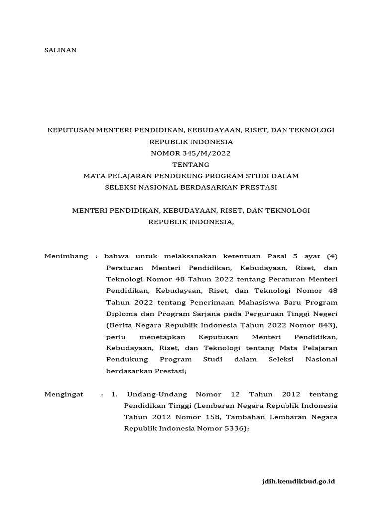 Mapel Pendukung Prodi Kurikulum Merdeka | PDF