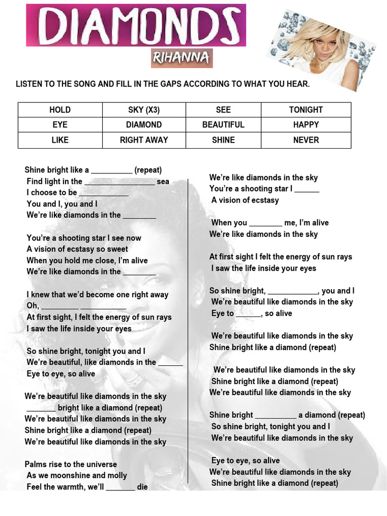 Diamond Song - Rihanna | PDF