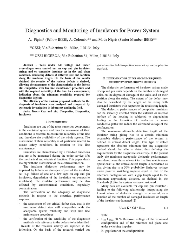 2006 Articolo CMD2006 Isolatori MOD DEF | PDF | Insulator (Electricity) | Dielectric