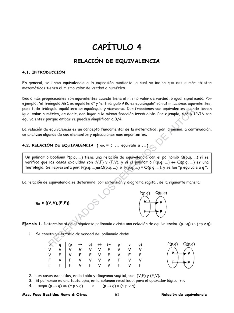 Lm04 - R. Equivalencia | PDF | Proposición | Matemáticas