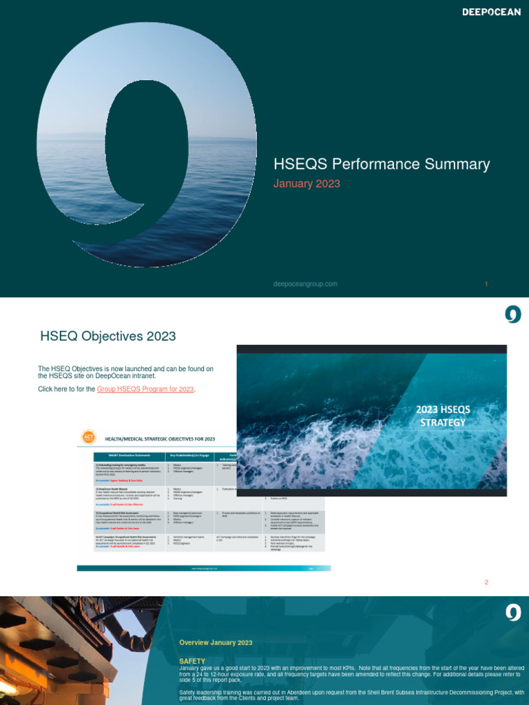 January 2023 HSEQ Performance Report | PDF | Technology & Engineering